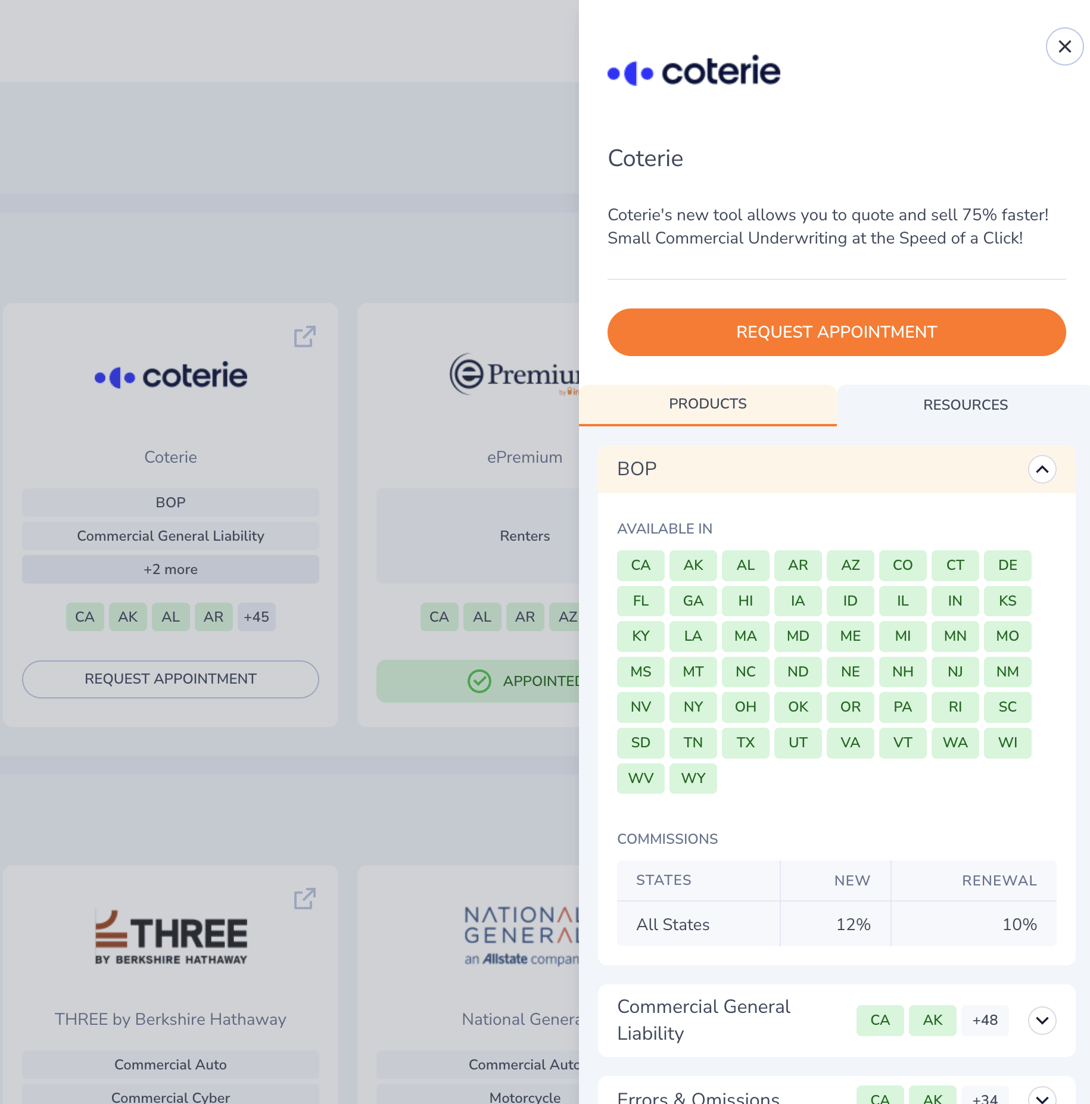How do I request a carrier appointment?