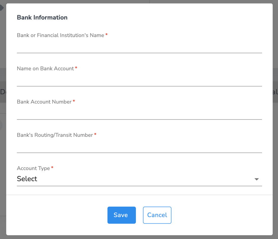 How do I add/update my banking information?