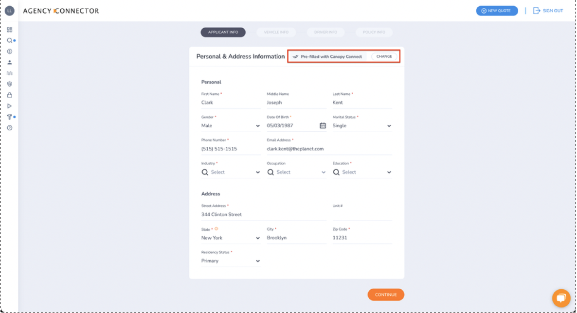 Canopy Connect Quote Connector Integration