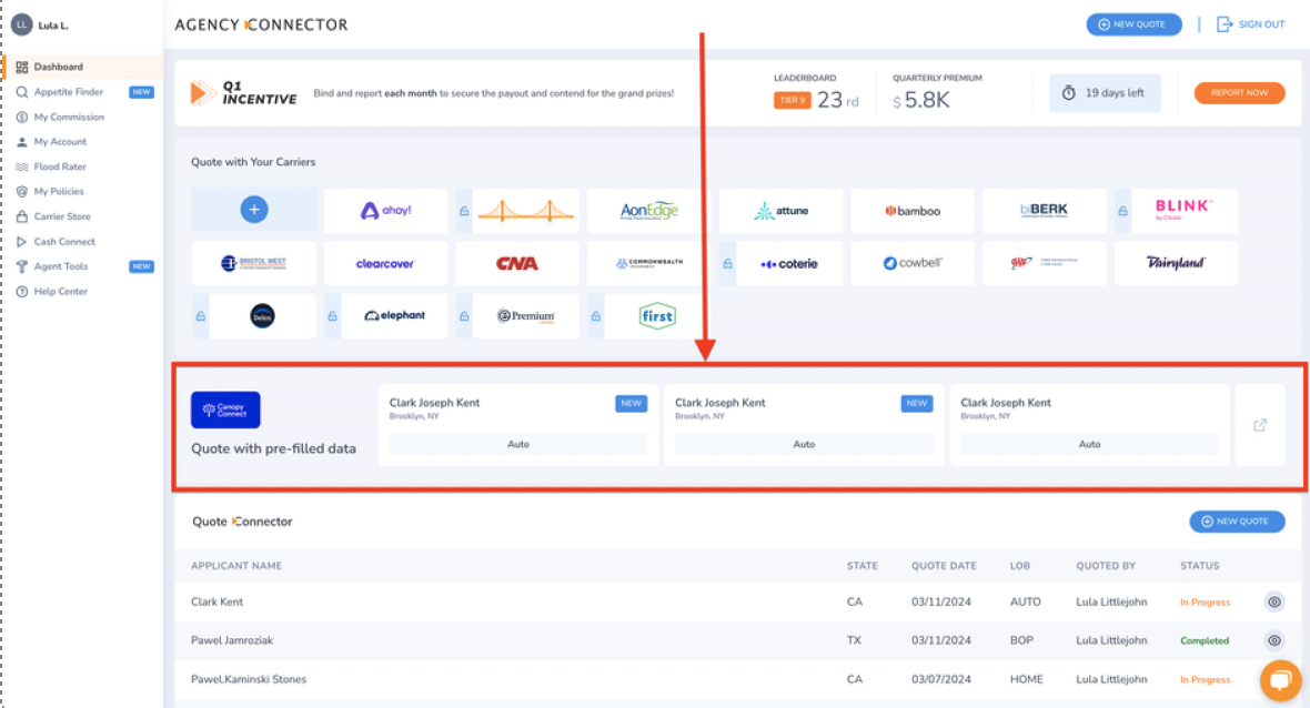 Canopy Connect Quote Connector Integration